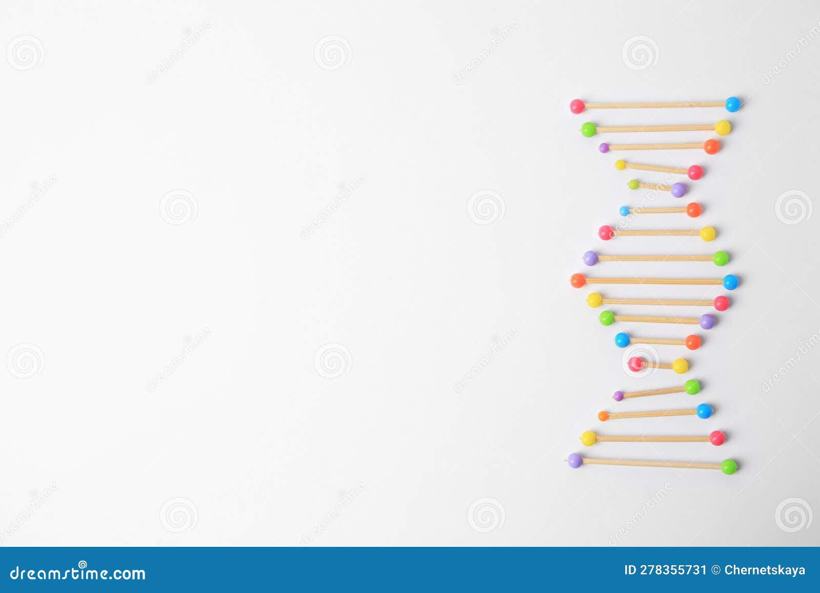 DNA Molecule Model Made of Toothpick and Colorful Beads on White ...