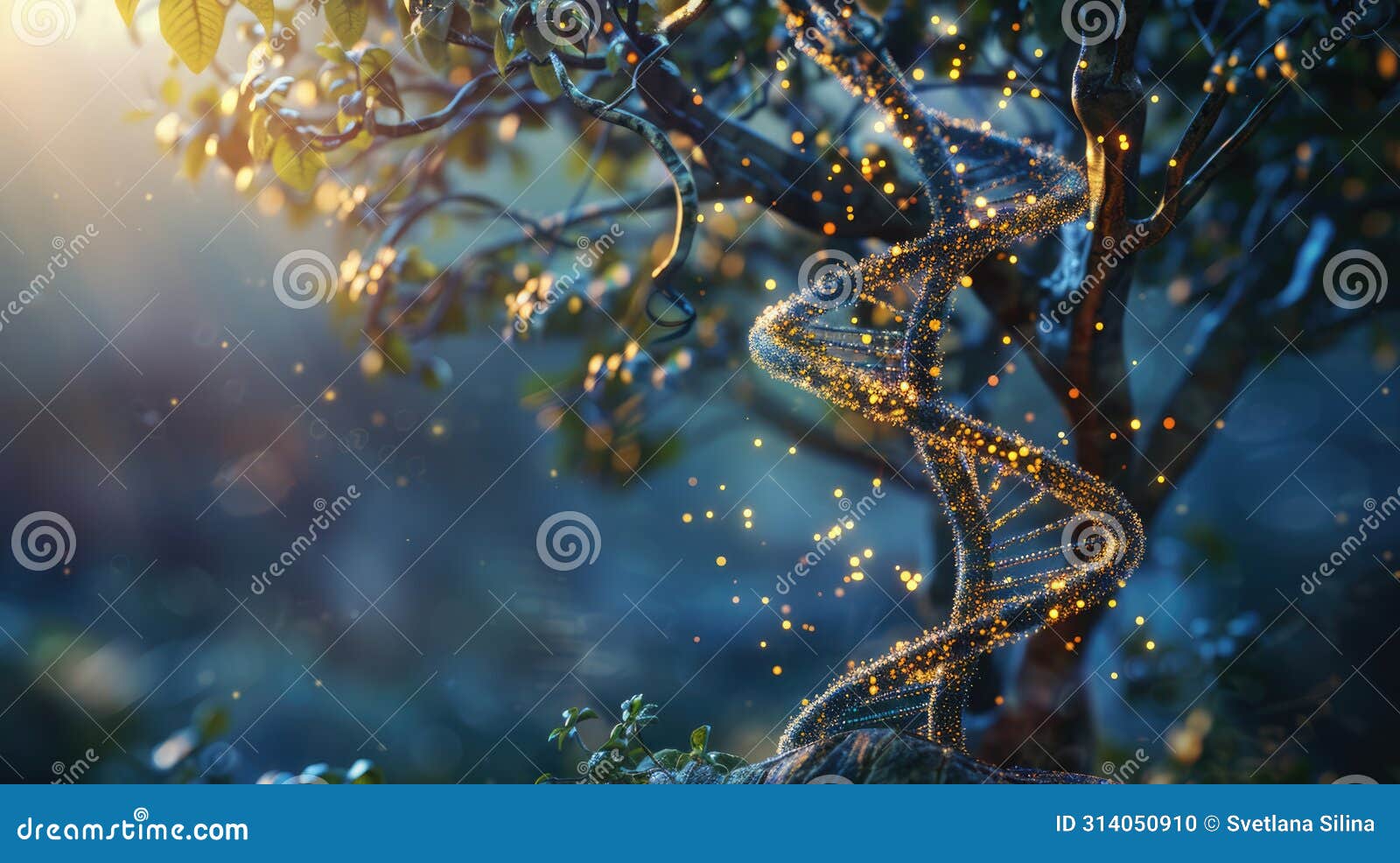 DNA Molecule Morphs into a Tree of Life, Depicting Genealogy and Unity ...