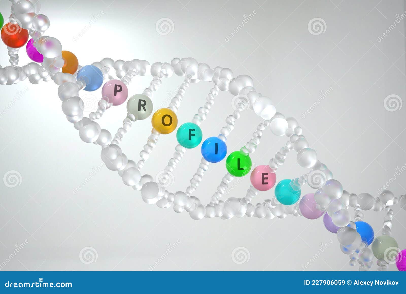 DNA Molecule with PROFILE Text. 3D Rendering Stock Illustration ...