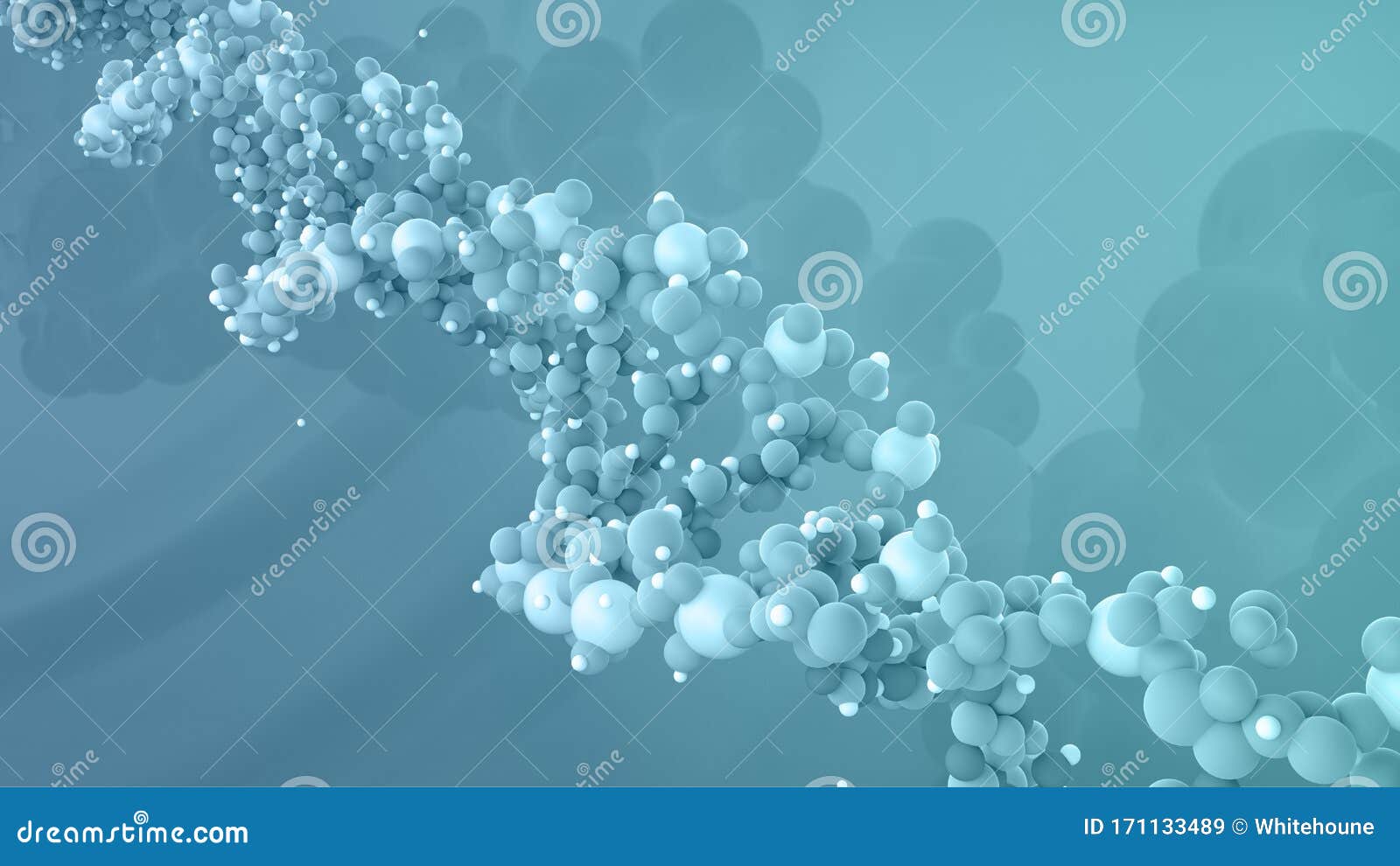 DNA Molecule Shown As a Complex Structure in Abstract Space Stock ...