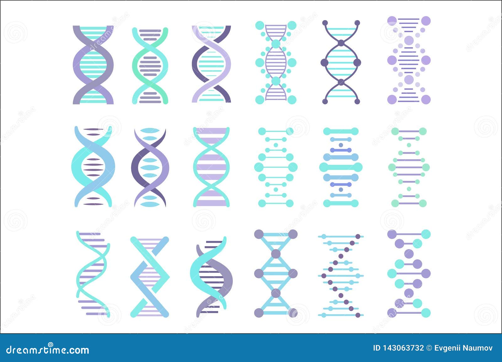 DNA Molecule Sign Set, Genetic Personal Code Symbol Vector Illustration ...