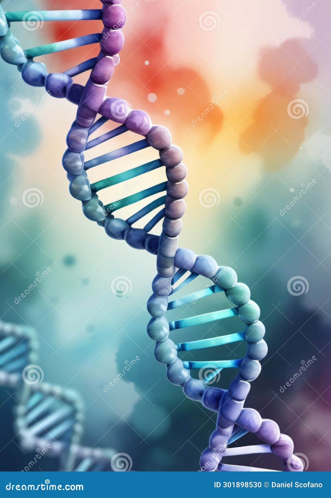 A Dna Molecule with a Dna Strip. Generative AI Stock Illustration ...