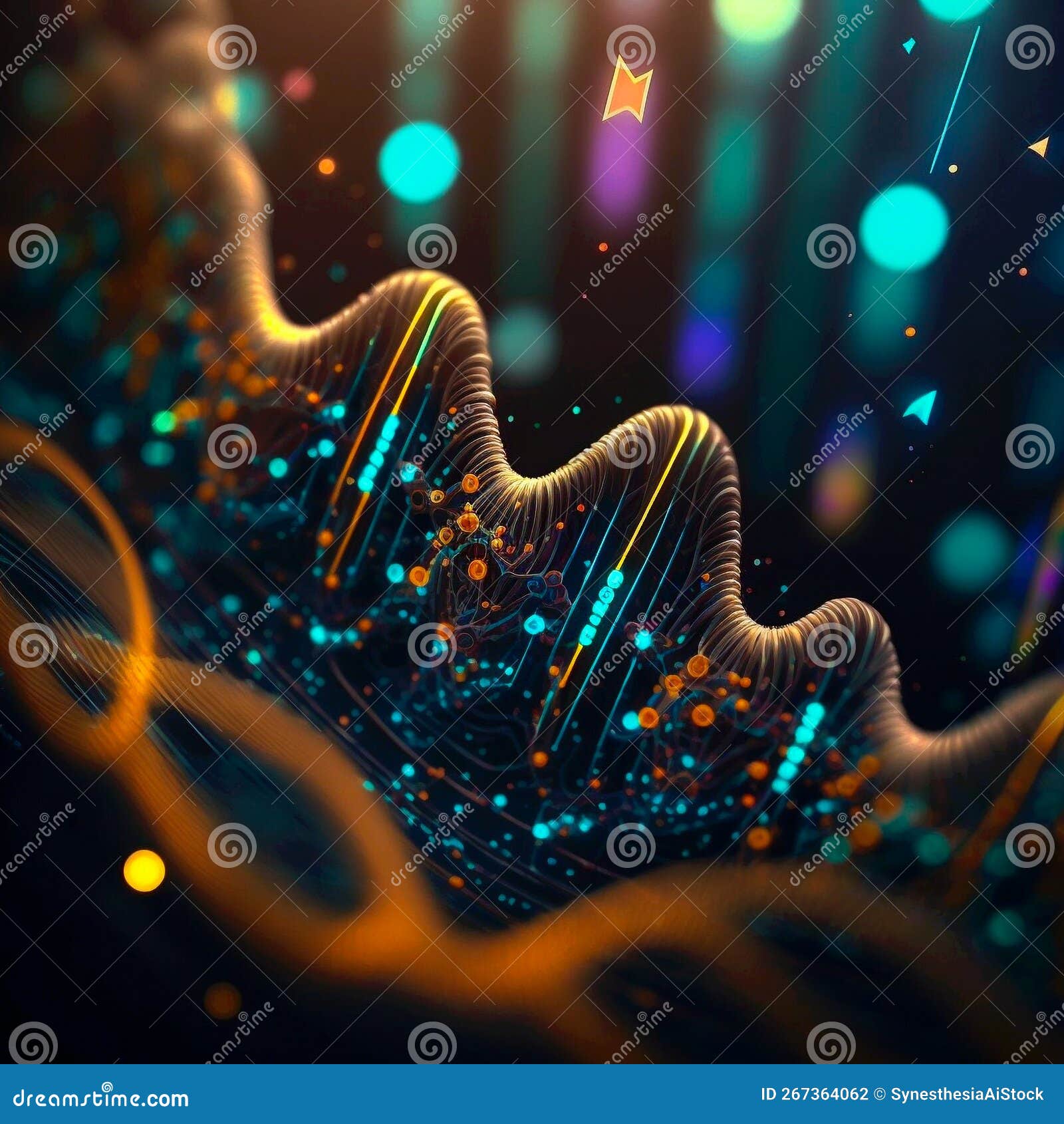 DNA Molecule Gene Structure Visualization As Multi Color Chain ...