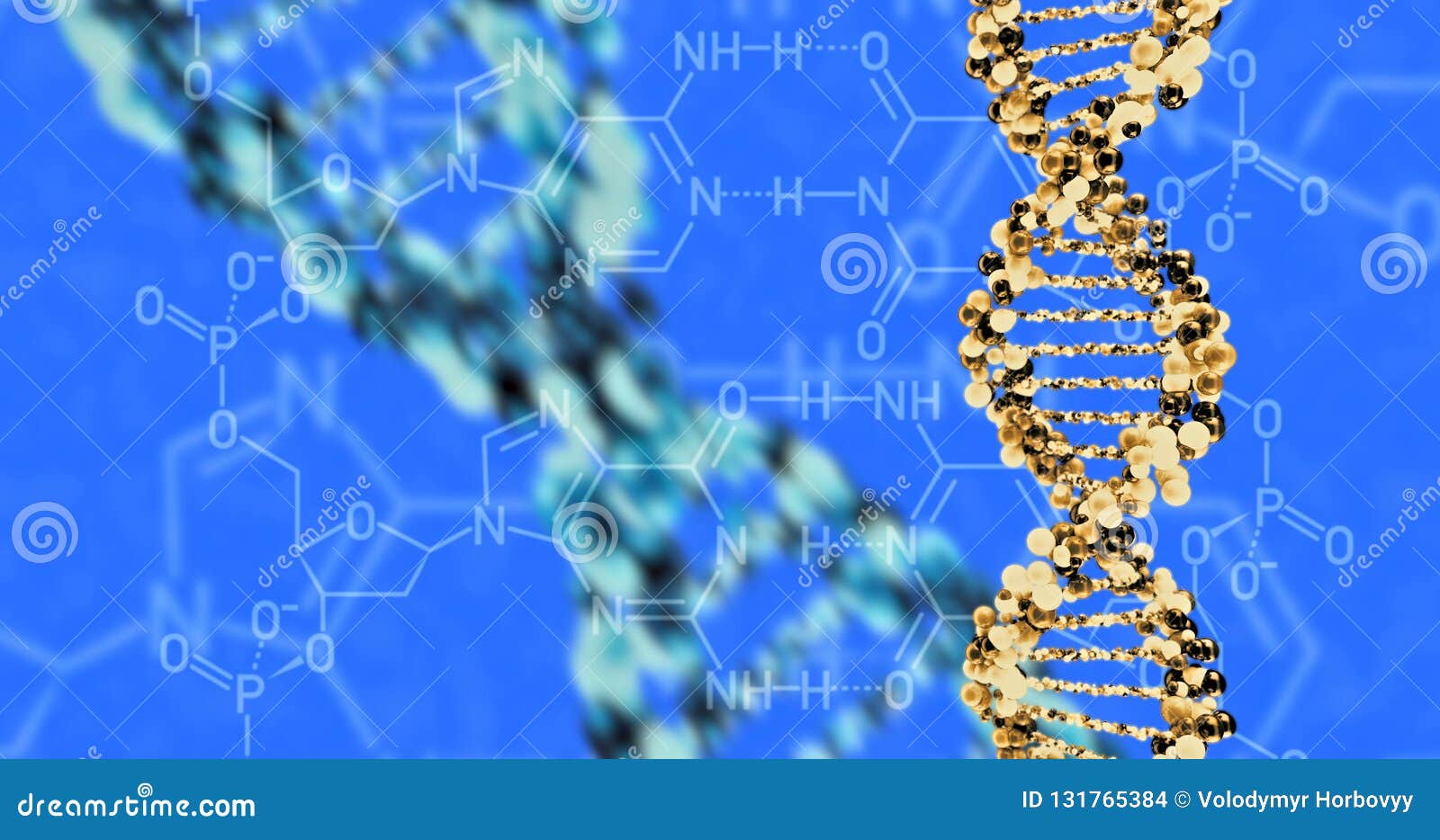 DNA Molecule Structure. 3D Render Stock Illustration - Illustration of ...