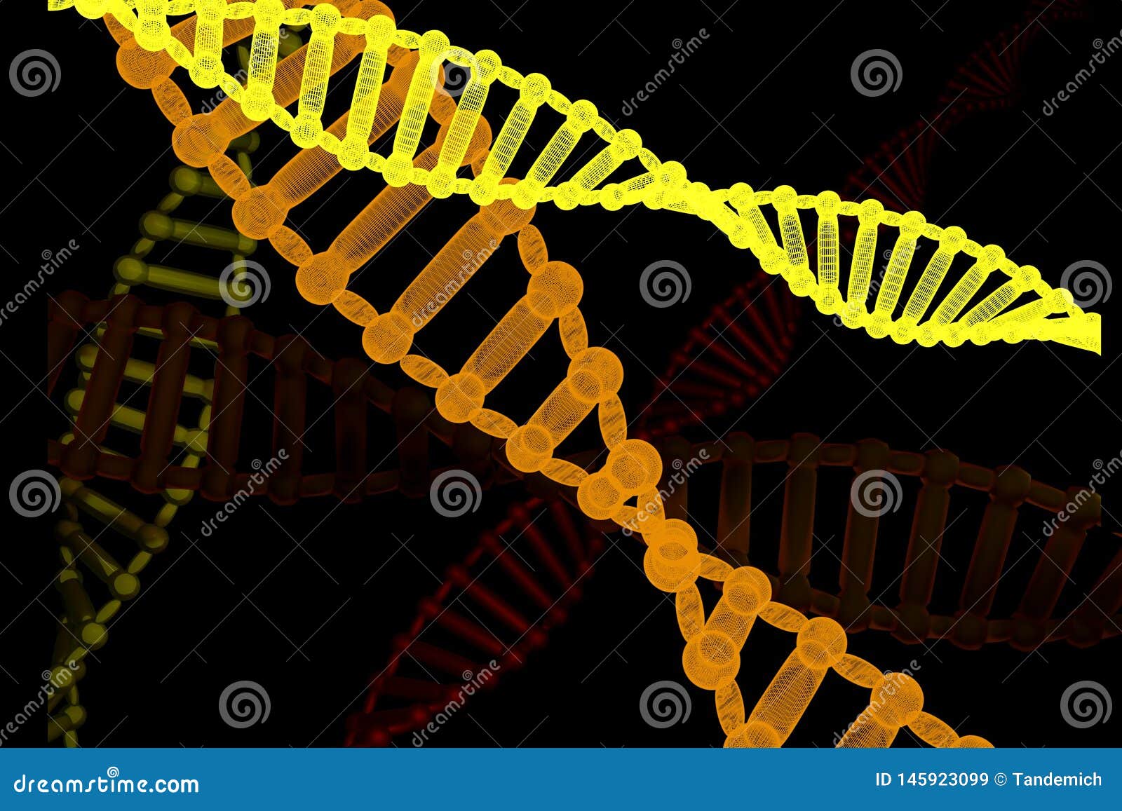Dna Molecule Structure Deep Yellow Toning Stock Illustration ...