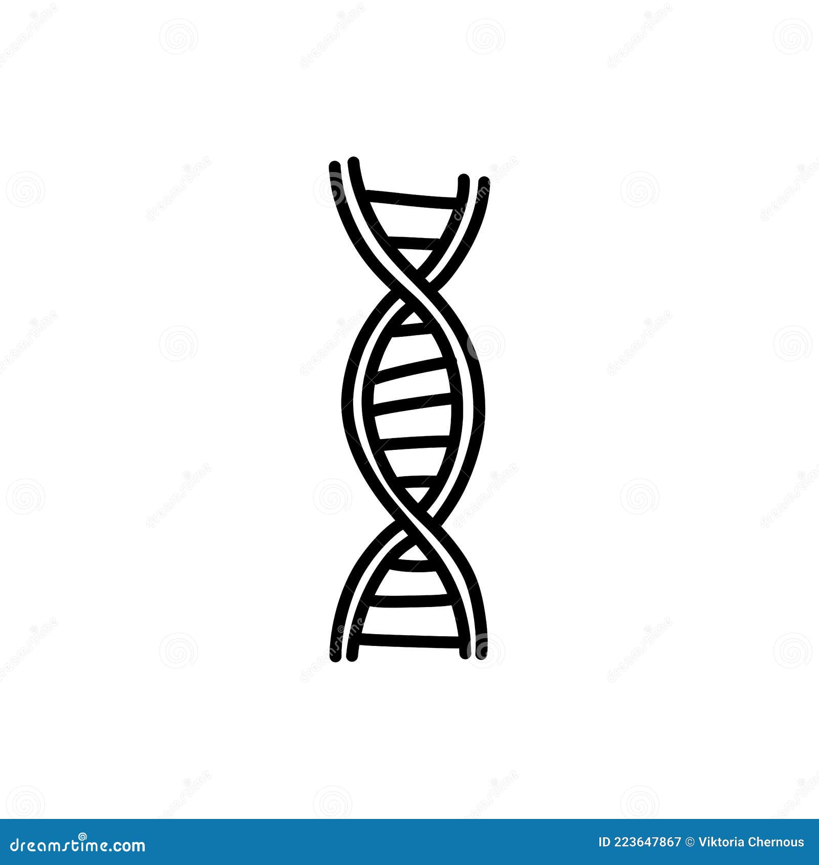Dna Molecule Structure Doodle Icon, Vector Color Line Illustration ...