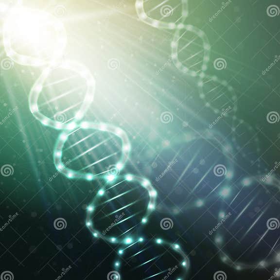 DNA Molecule Structure on a Green Background Stock Vector ...