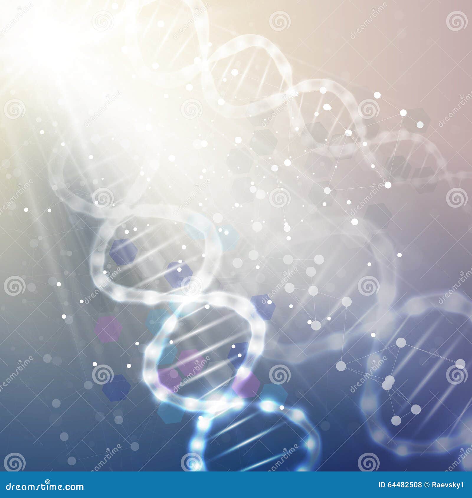 DNA Molecule Structure on Light Blue Background Stock Vector ...