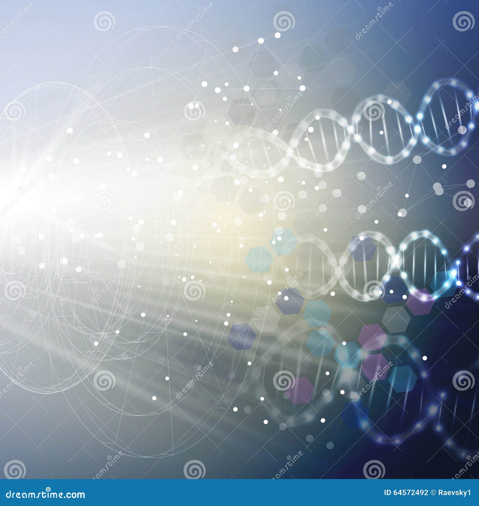 DNA Molecule Structure on Light Blue Background Stock Vector ...