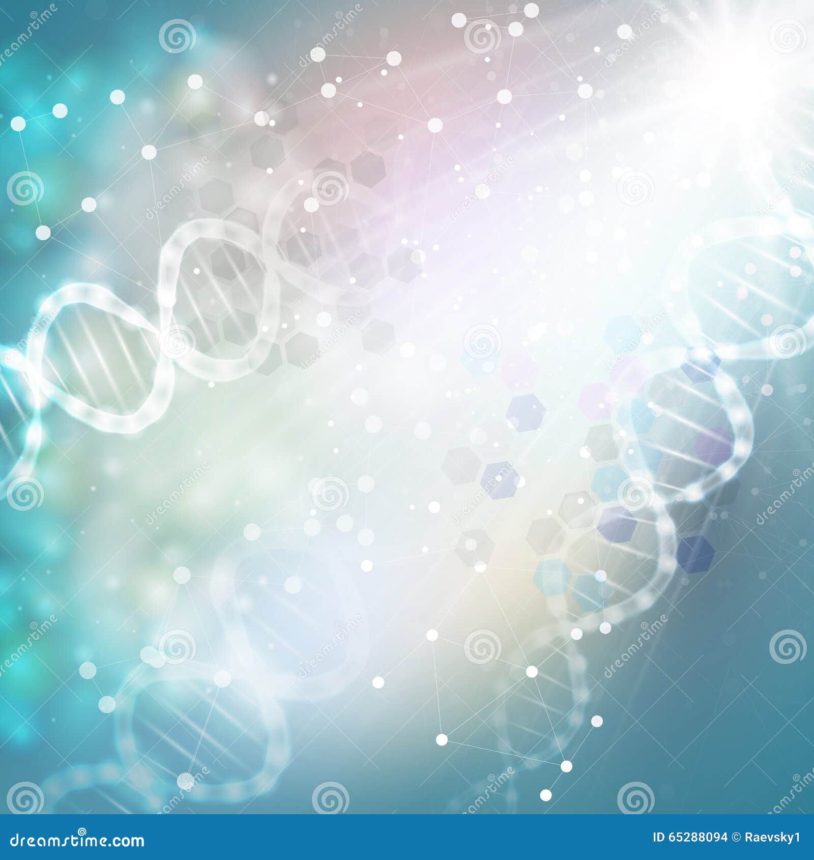 DNA Molecule Structure on Light Blue Background Stock Vector ...