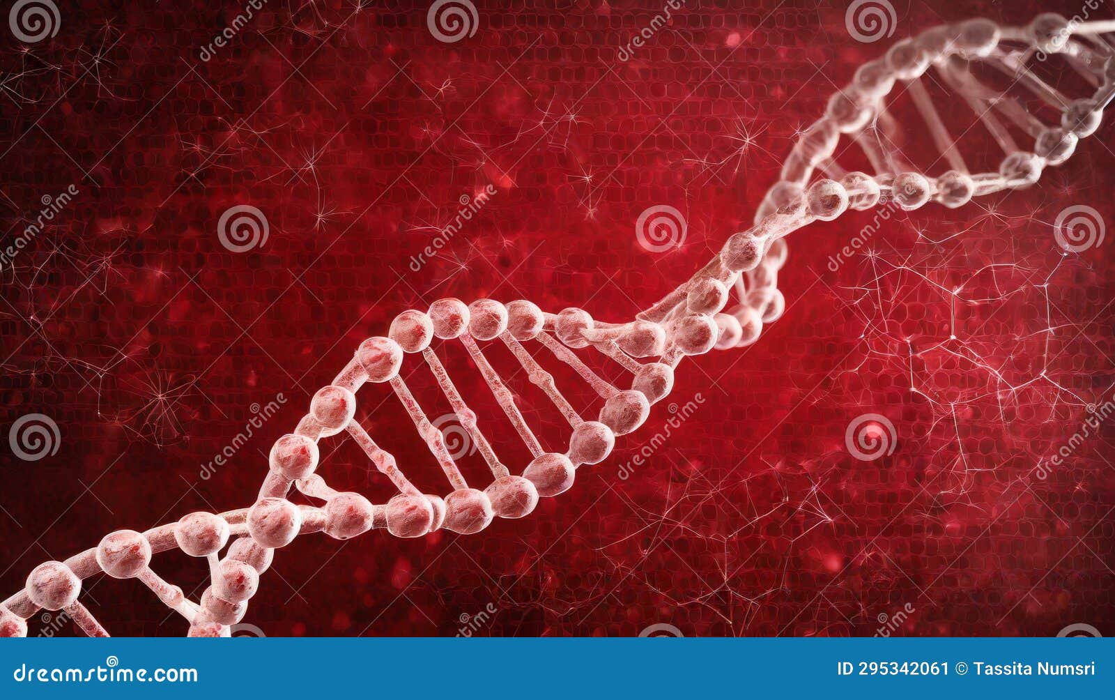 Biochemistry Concept DNA Molecules Structure With Blood And Human Body ...