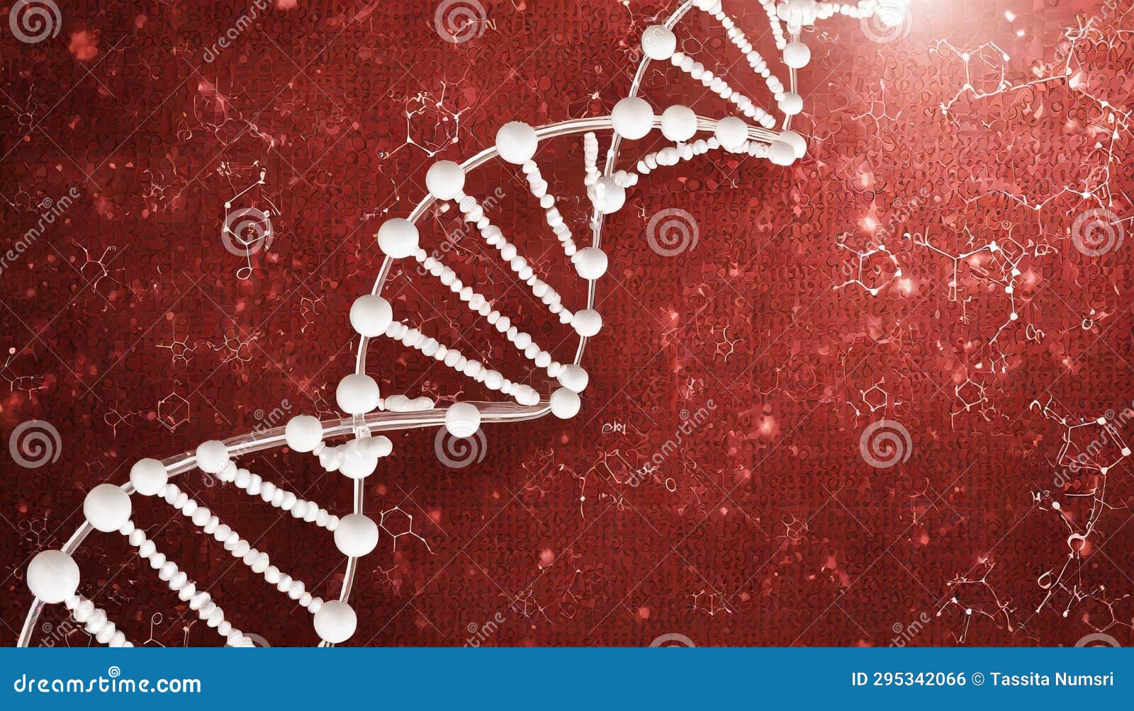 Biochemistry Concept DNA Molecules Structure With Blood And Human Body ...