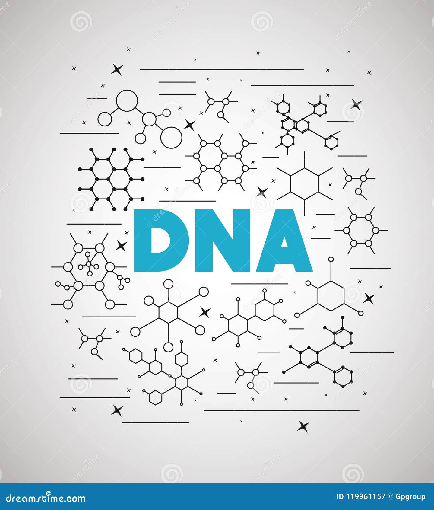 Dna molecule structure set stock vector. Illustration of design - 119961157