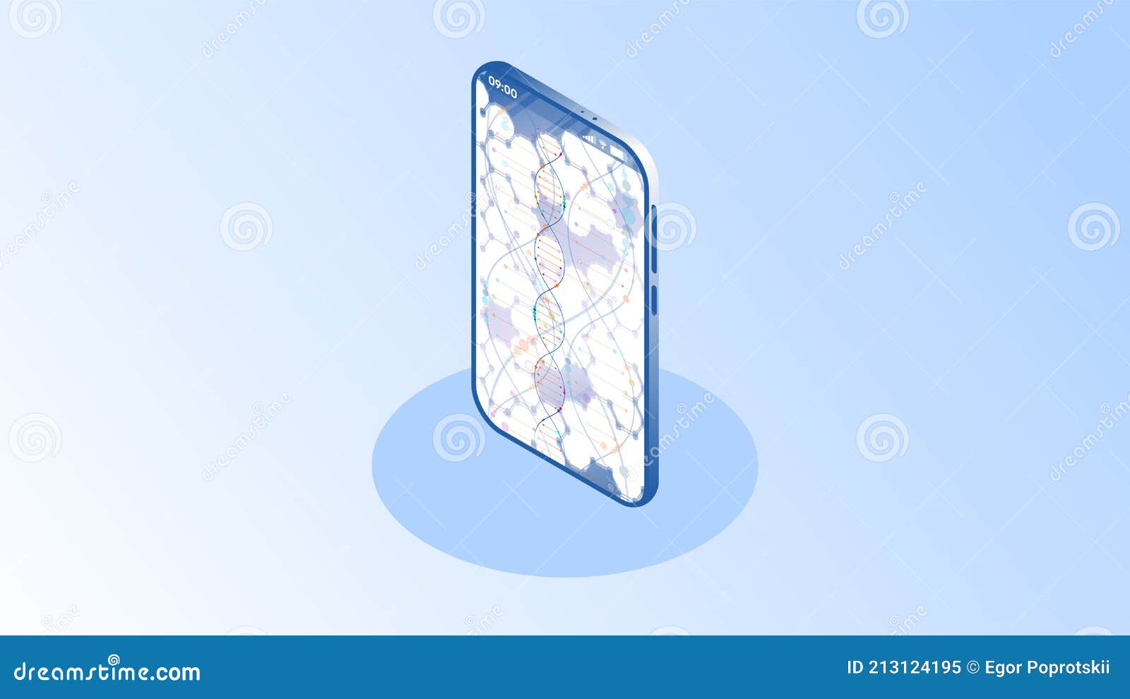 DNA Molecule Structures are Displayed on the Phone Screen. Concept of ...