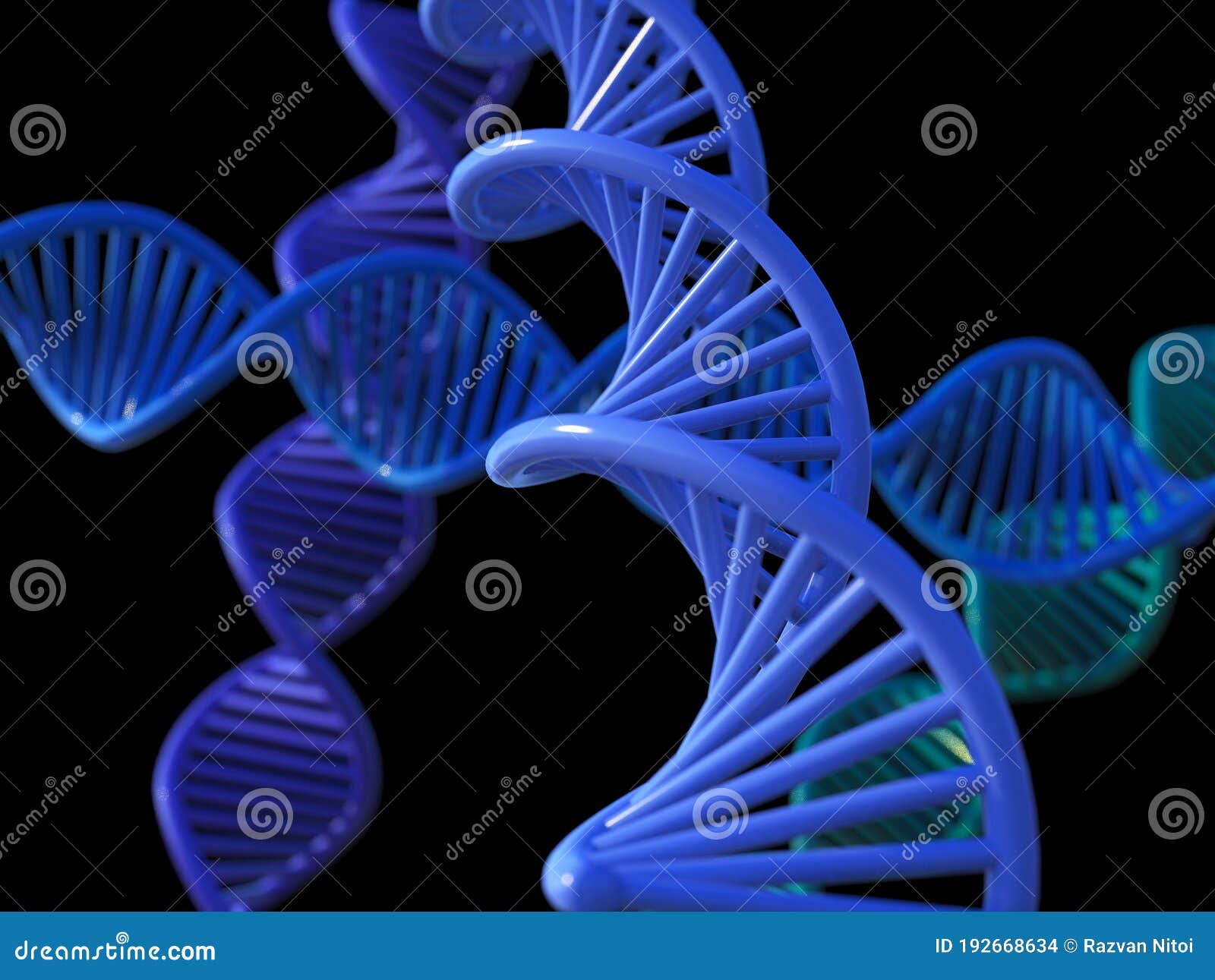 DNA Genetic Molecule Spiral Structure Stock Illustration - Illustration ...