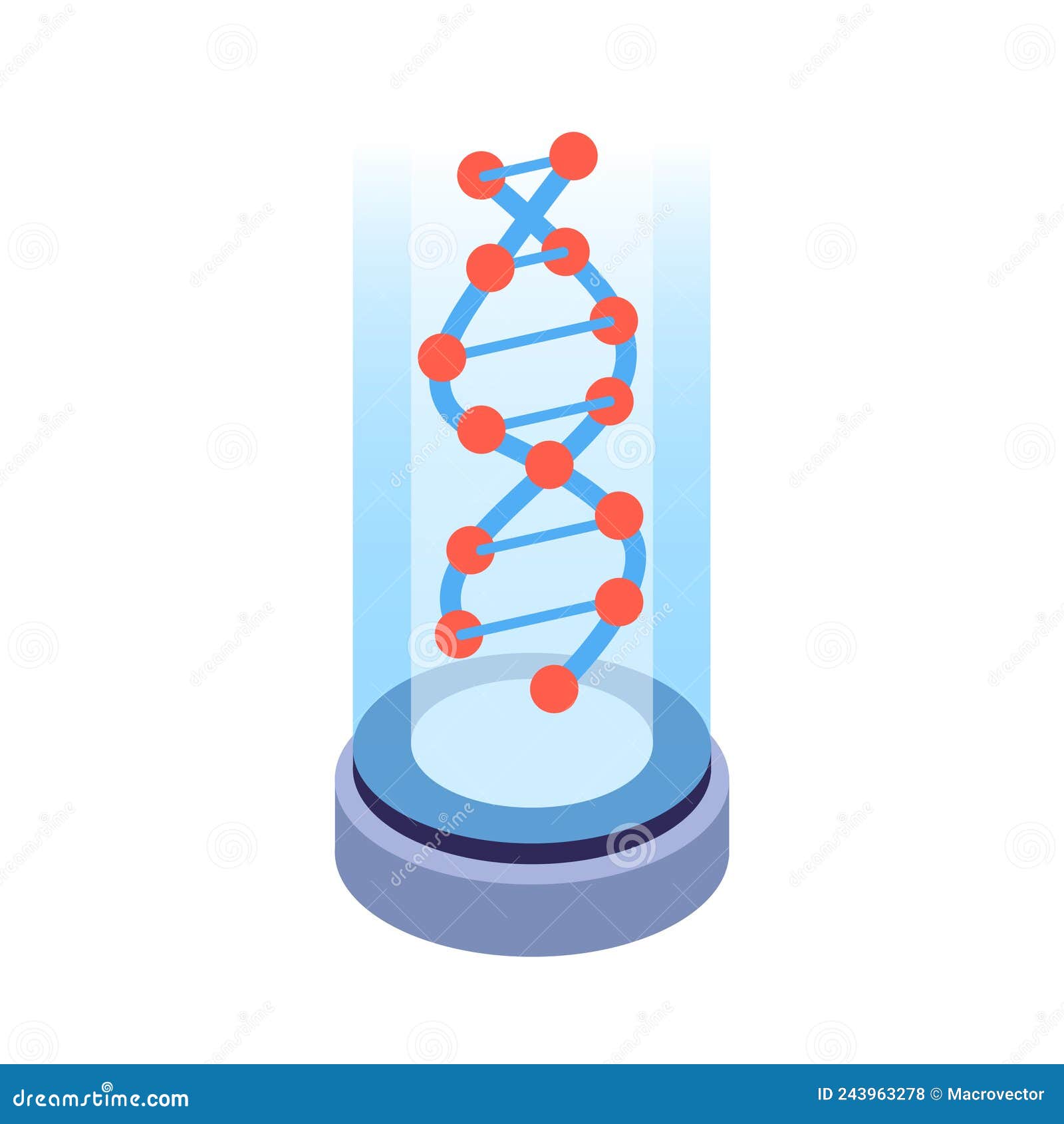 DNA Molecule Tube Composition Stock Vector - Illustration of double ...
