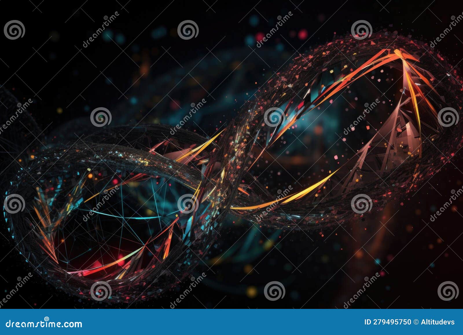 Dna Molecule, Twisted and Tangled into Complicated Structure Stock ...