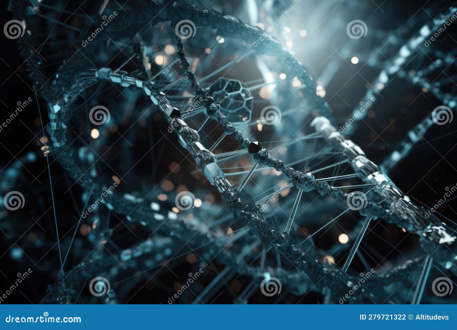 Dna Molecule, Twisted and Tangled into Complicated Structure Stock ...