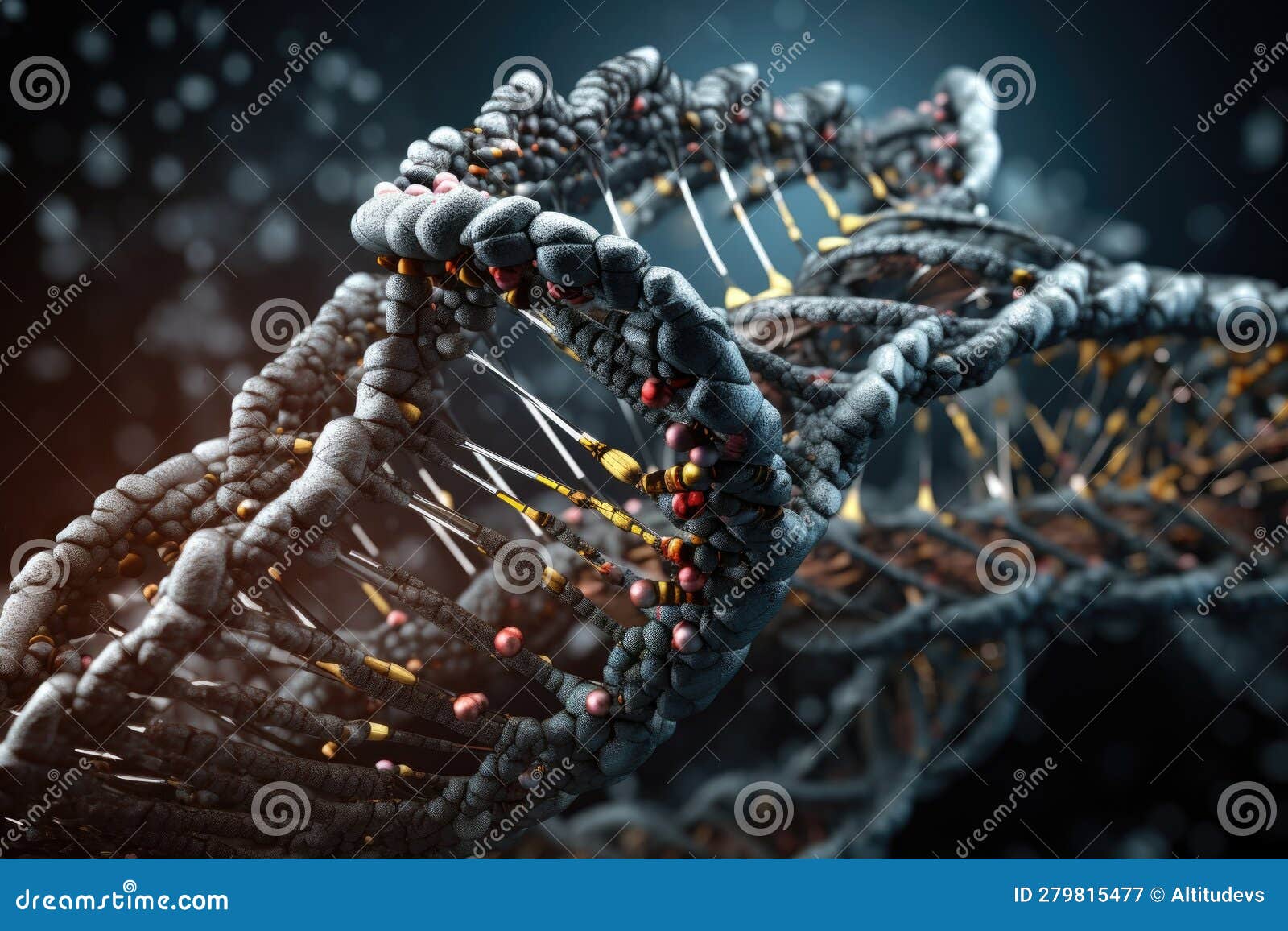 Dna Molecule, Twisted and Tangled into Complicated Structure Stock ...