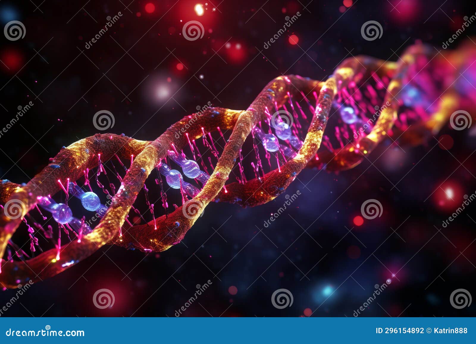 DNA Molecule Under a Microscope, AI Generated Stock Illustration ...