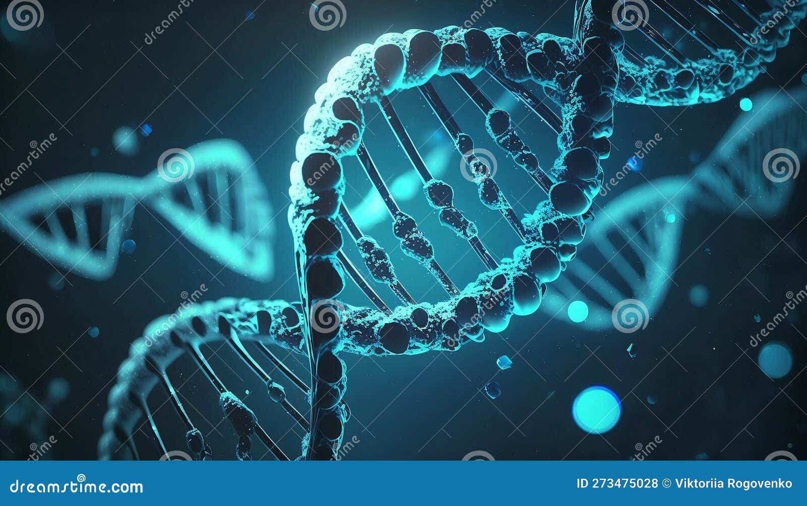 DNA Molecule Under the Microscope. Generated by AI Stock Illustration ...