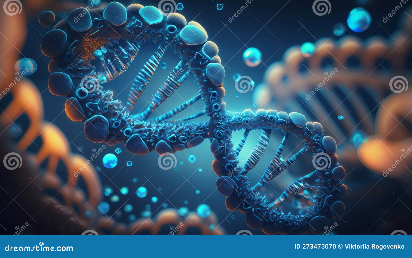 DNA Molecule Under the Microscope. Generated by AI Stock Illustration ...