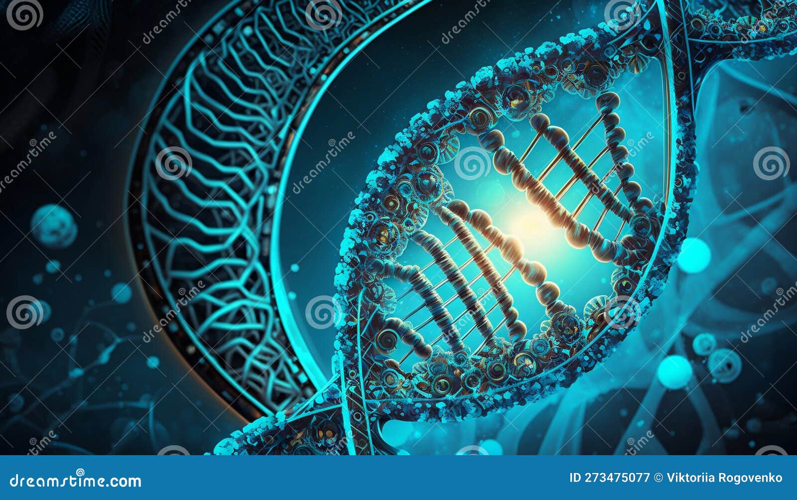DNA Molecule Under The Microscope. Generated By AI Royalty-Free Stock ...