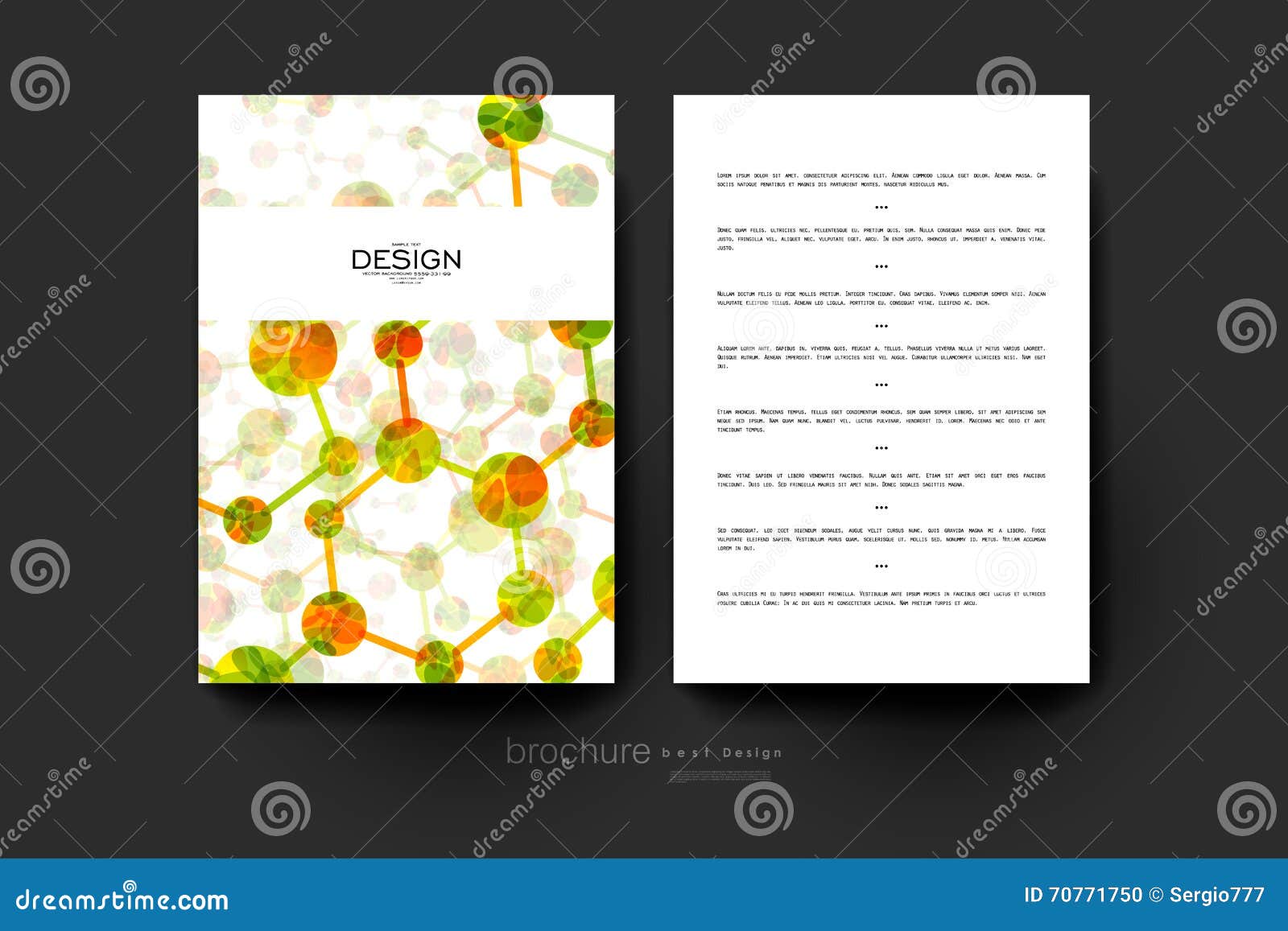 DNA Molecule Vector Brochure Template. Flyer Layout Stock Vector ...