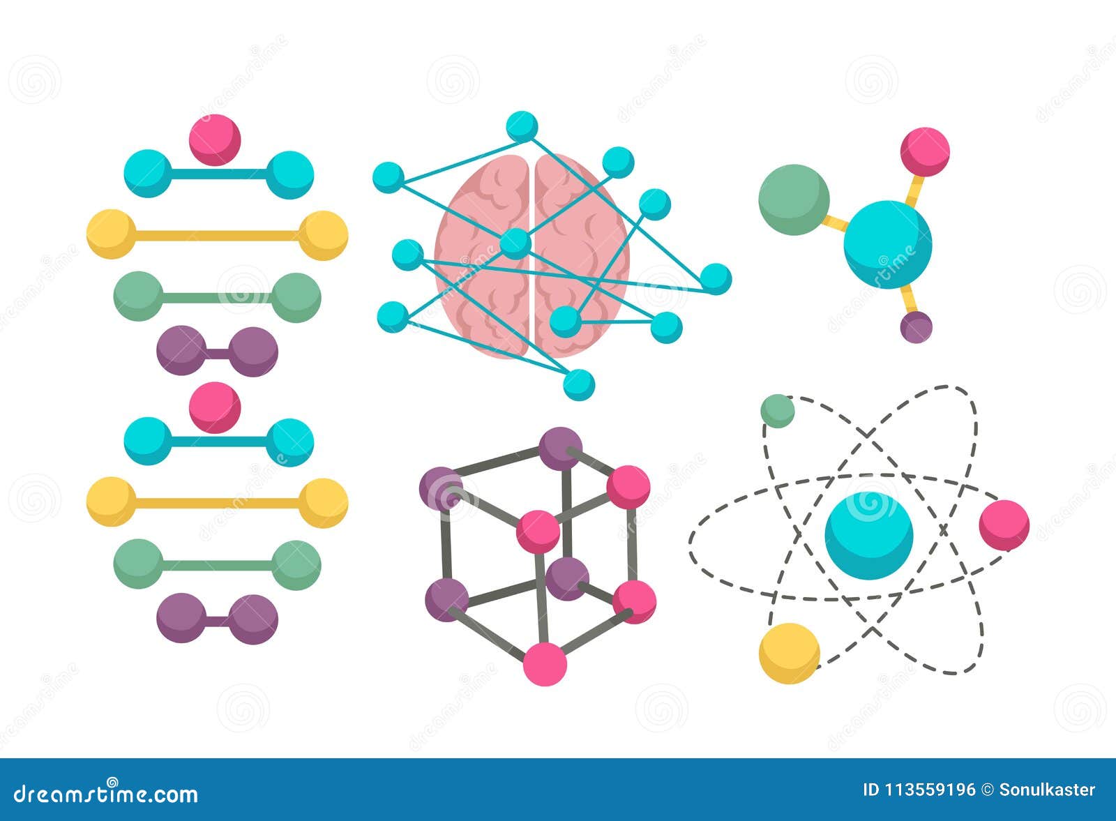 DNA Molecule Vector Icons for Science in Molecular Genetics Scientific ...