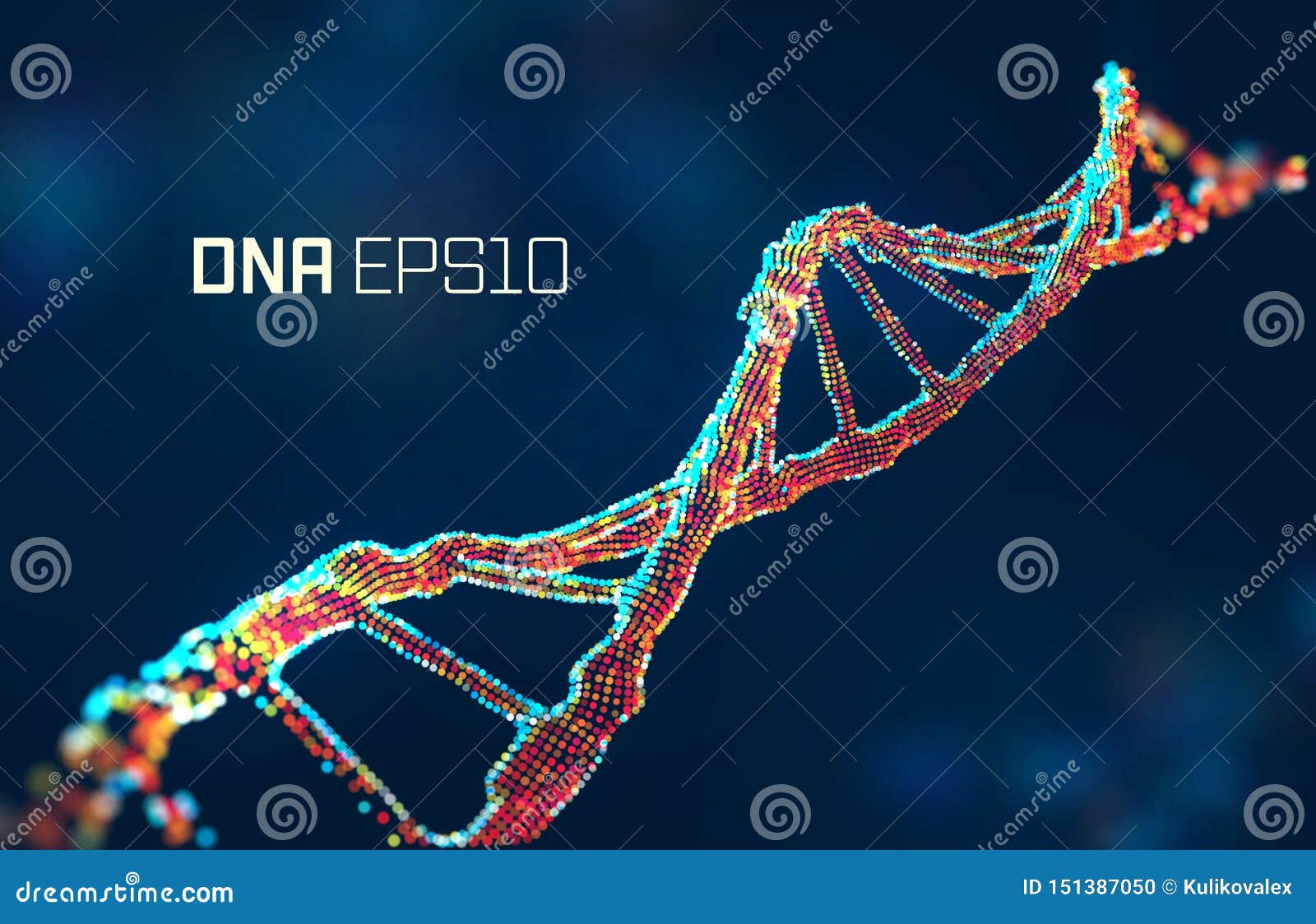 Dna Molecule Vector Illustration. Genetic Science Abstract Background ...