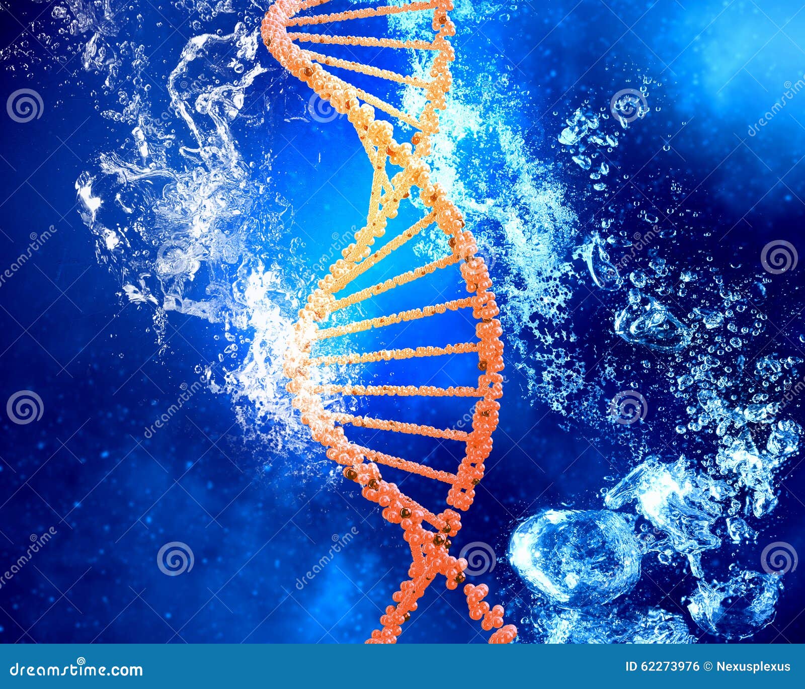 DNA molecule in water stock illustration. Illustration of research ...