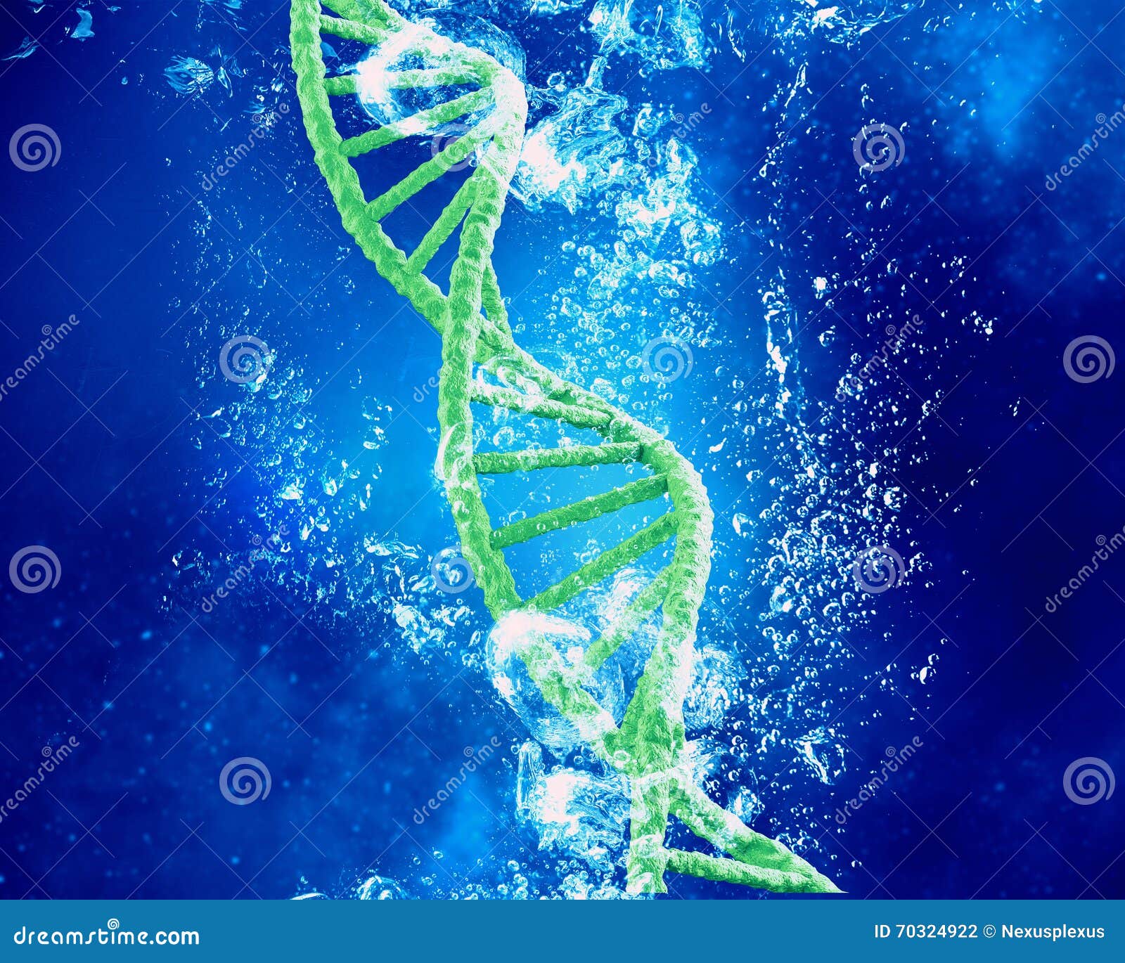 DNA molecule in water stock photo. Image of scientist - 70324922