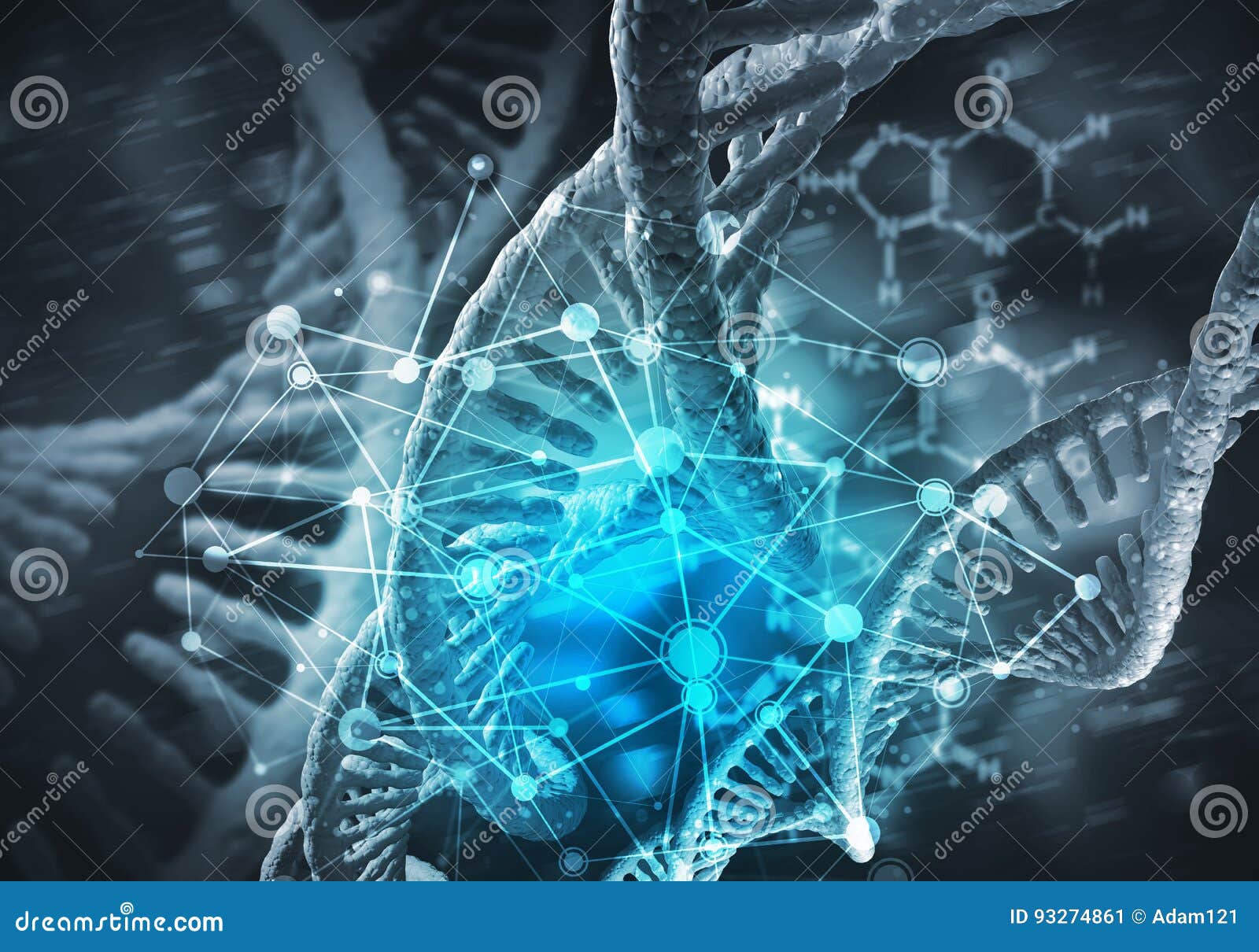 DNA molecules background stock illustration. Illustration of science ...