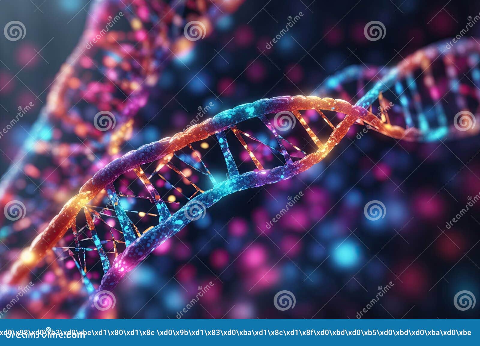 DNA Molecules on the Beautiful Backdrop Stock Illustration ...