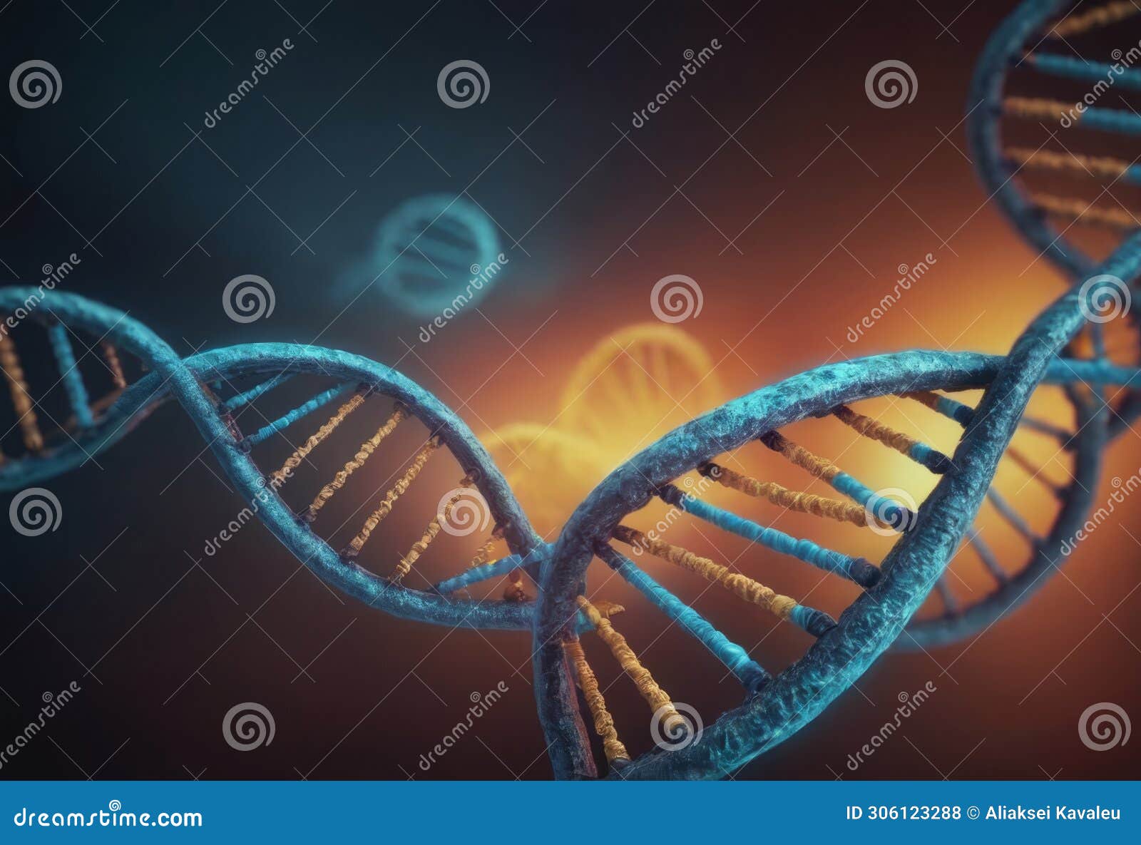 DNA Molecules on the Beautiful Backdrop Stock Photo - Image of ...