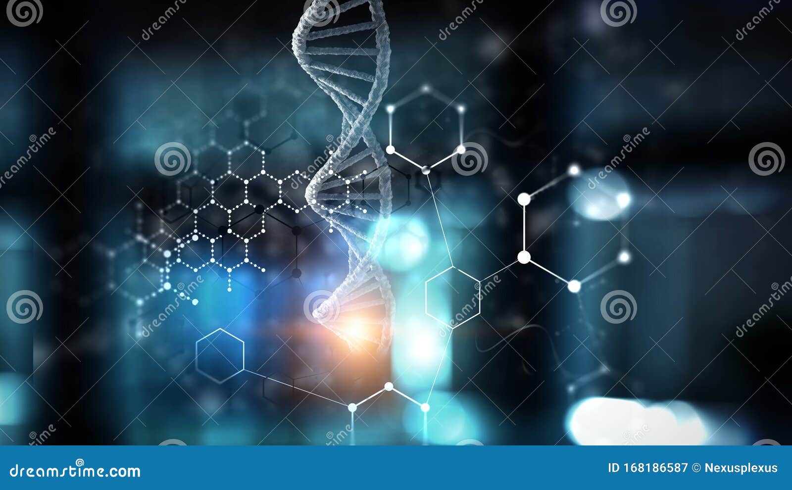 DNA Molecules on the Beautiful Backdrop Stock Illustration ...