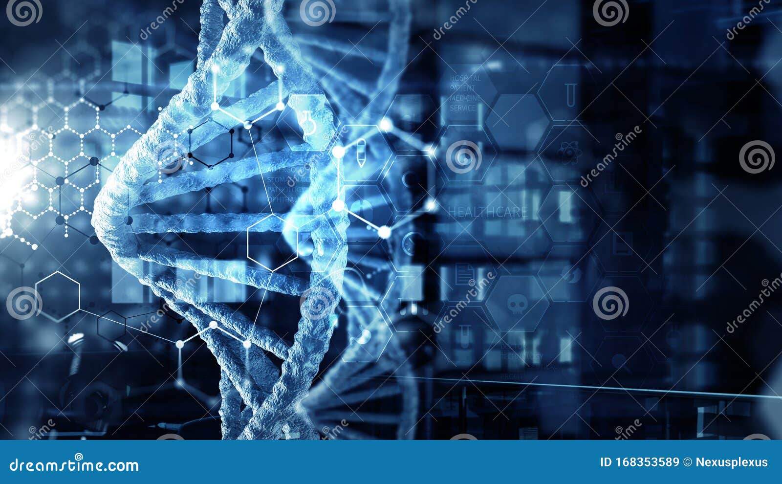 DNA Molecules on the Beautiful Backdrop Stock Illustration ...