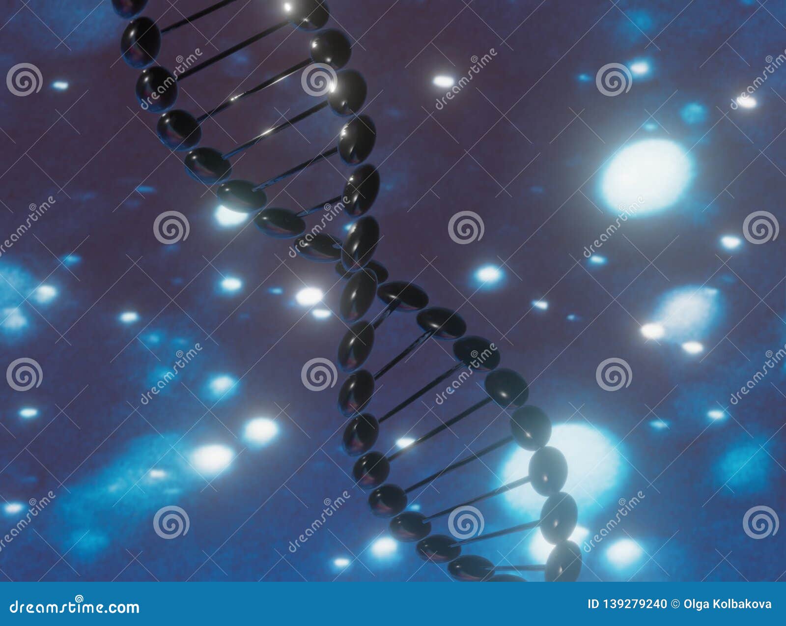DNA Molecules on the Beautiful Backdrop Stock Illustration ...
