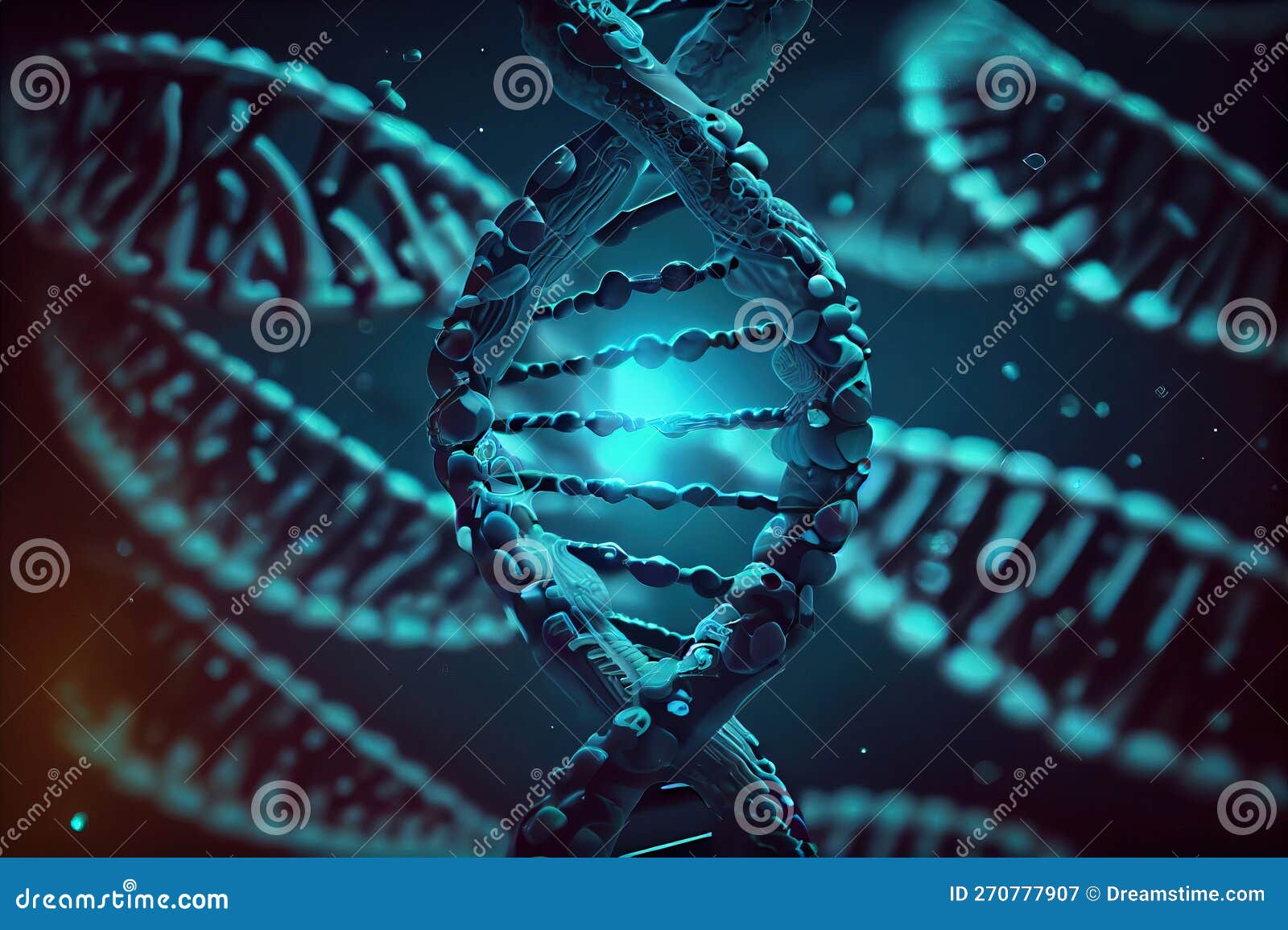 DNA Molecules on the Beautiful Backdrop, Generative AI Stock ...
