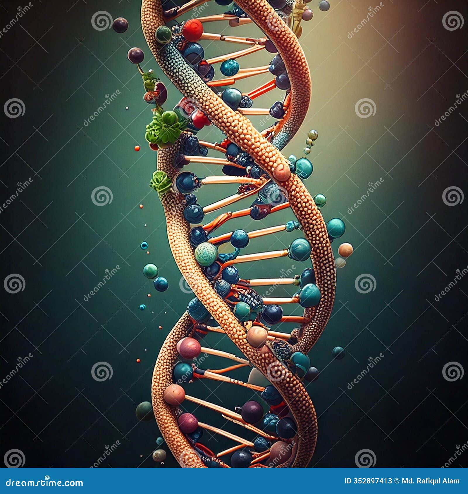 DNA Molecules Detailed Visualization Of Genetic Structures For ...