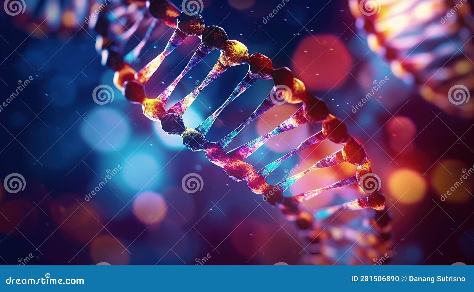 DNA Molecules Generative AI Stock Illustration - Illustration of base ...