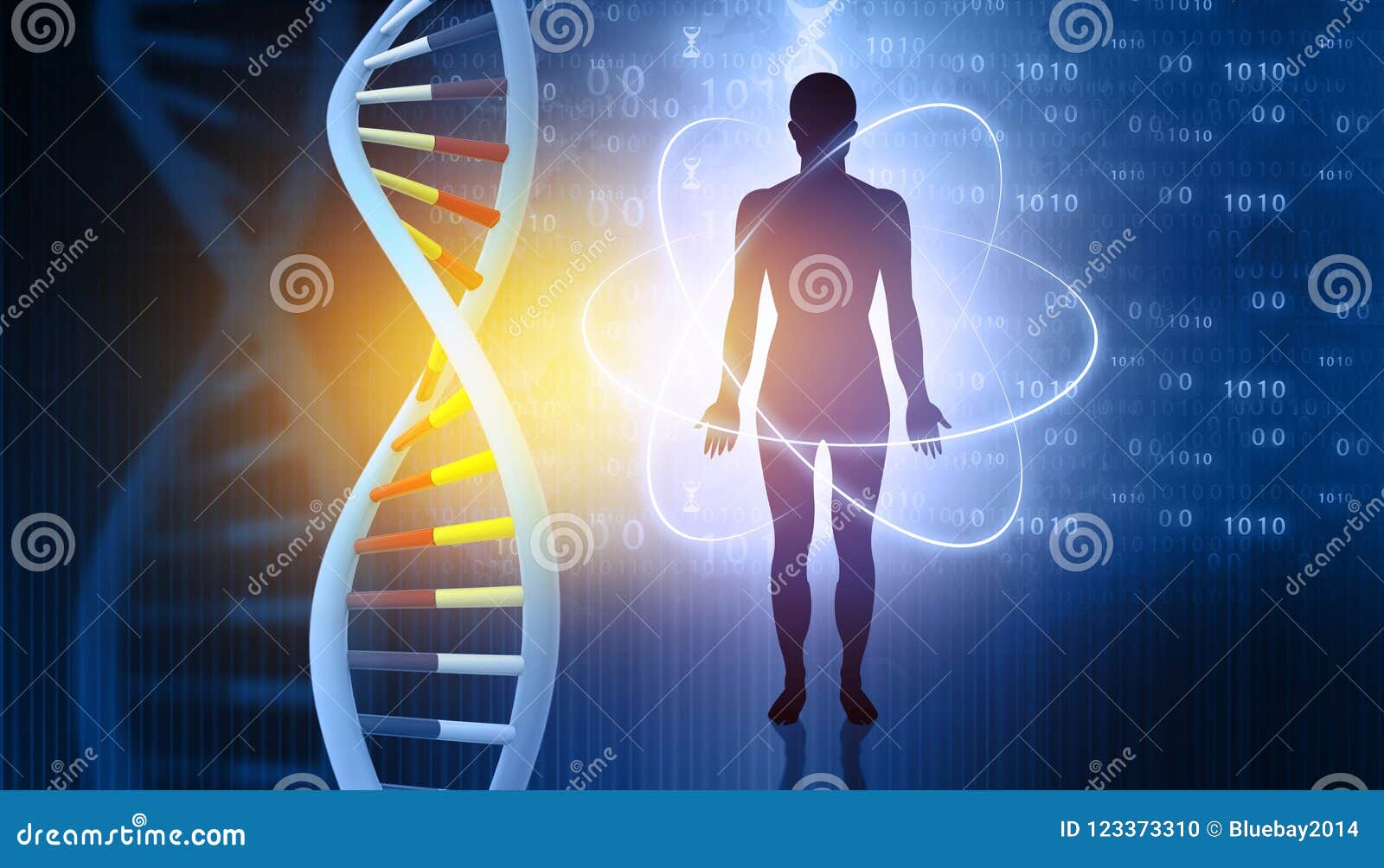 DNA molecules and men stock illustration. Illustration of chromosome ...