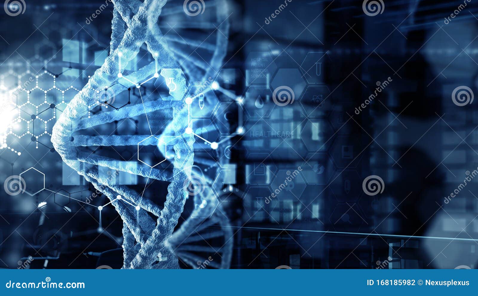 Biotechnology Digital Background . Mixed Media Stock Illustration ...