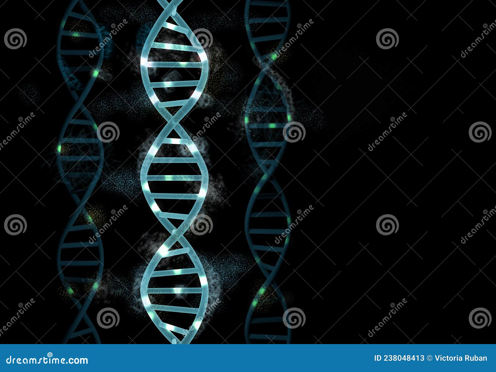 DNA Molecules Structure on Black Background Stock Illustration ...