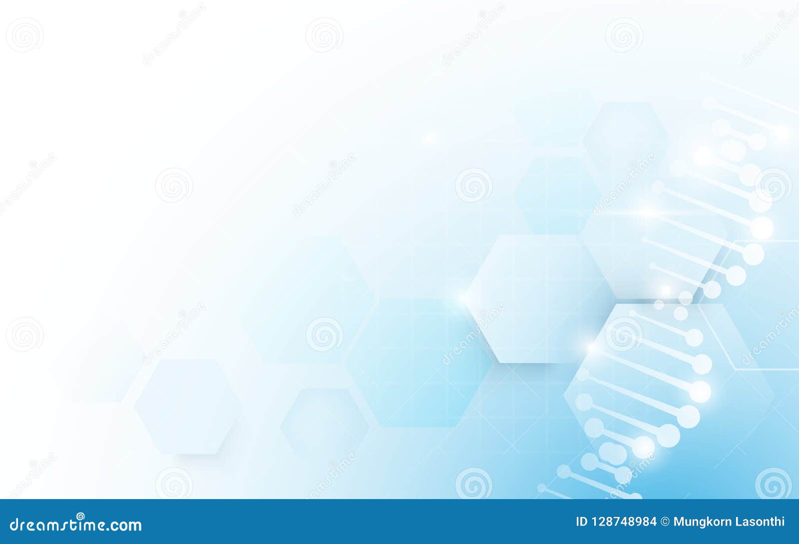DNA Molecules Structure on Soft Blue Background. Science and Technology ...