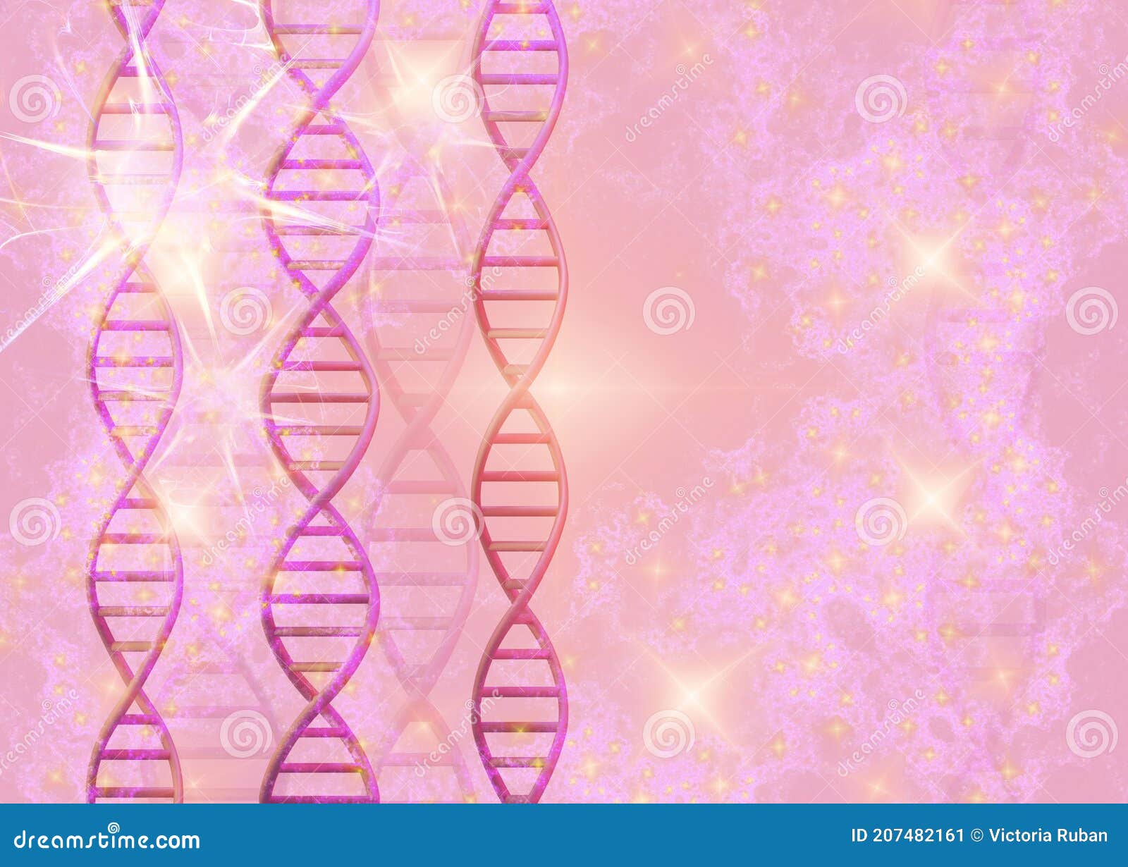 DNA Molecules Structures on Pink Background. Science and Technology ...