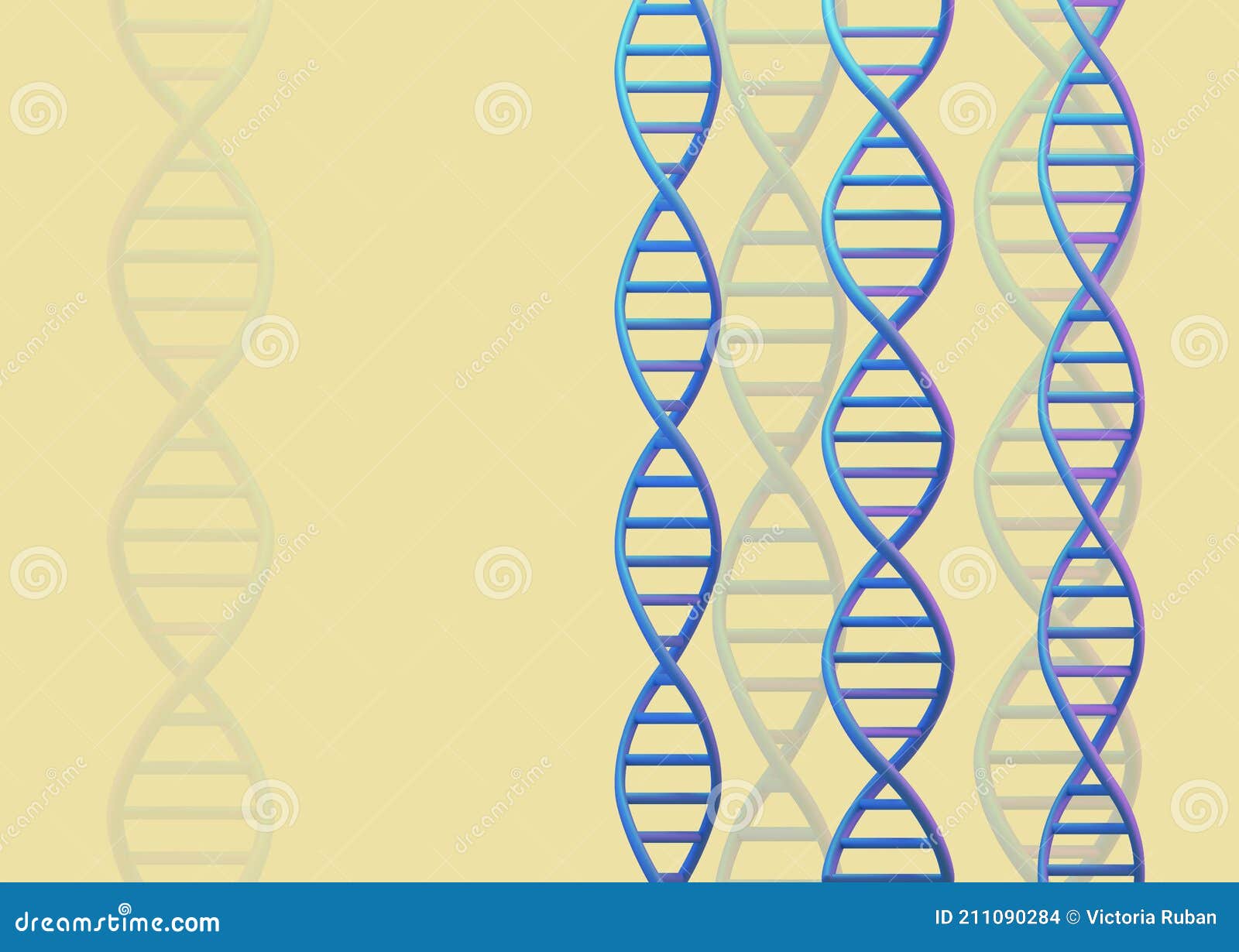 DNA Molecules Structures on Yellow Background Stock Illustration ...