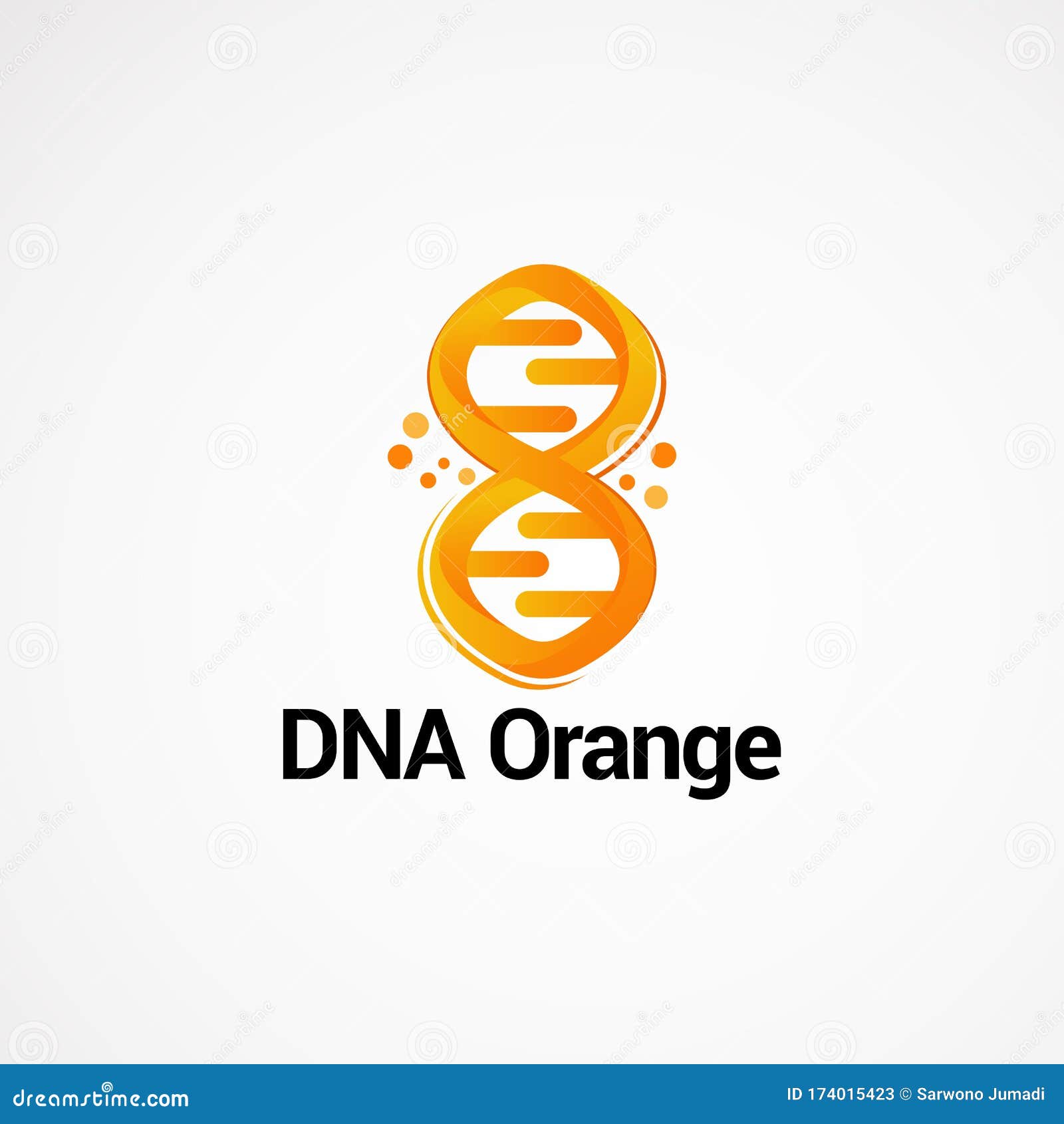 DNA Orange Logo Vector Concept, Icon, Element, and Template for Company ...