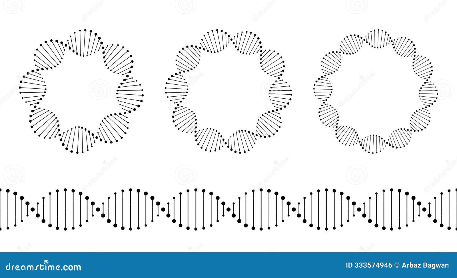 DNA Pattern Frame in Biology Medical Science Vector Icon Stock ...