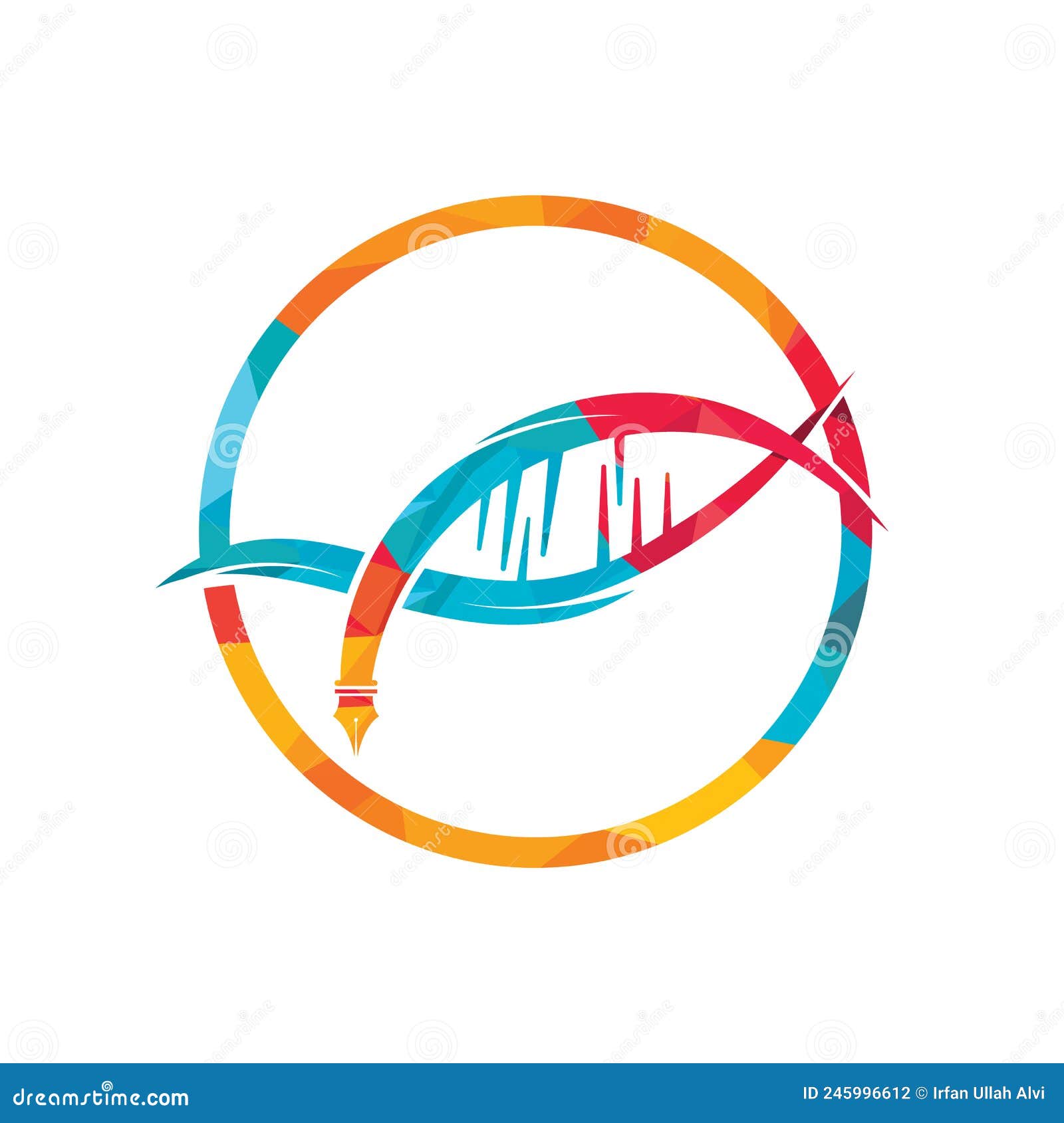 DNA Pen Vector Logo Design. DNA Science Education Logo Concept. Stock ...